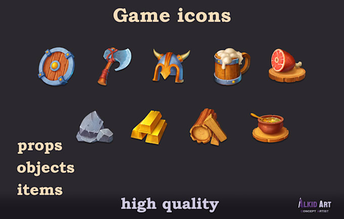 Draw props and objects, items for your games by Alkid_art | Fiverr
