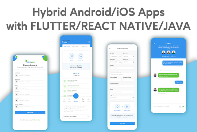 Develop hybrid android and ios apps using flutter by Mehmoodismail | Fiverr