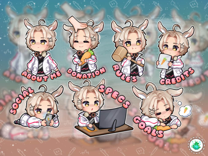 Create custom chibi twitch and kick panels by Felweed | Fiverr Create custom chibi twitch and kick panels by Felweed | Fiverr