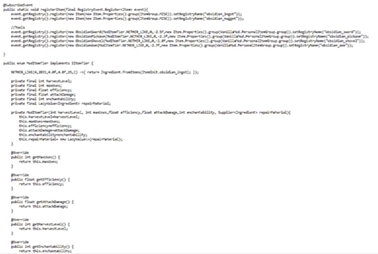 Create a simple minecraft mod using java forge by Darkfight | Fiverr