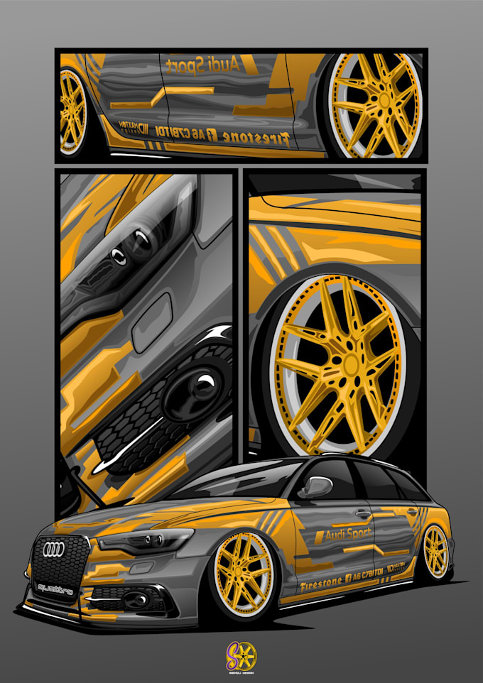 Make an illustration of your car by Siemqu | Fiverr