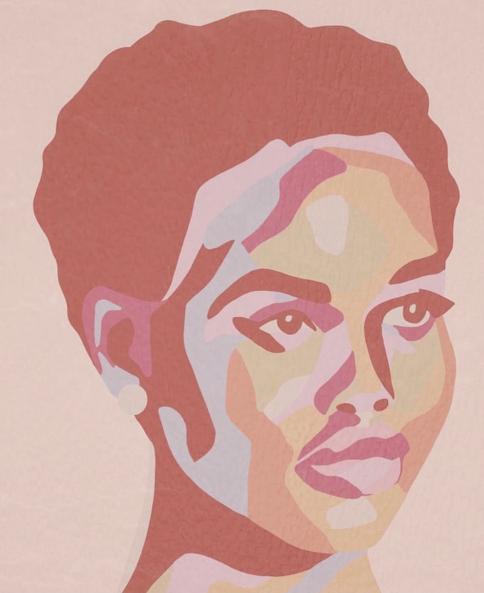 Stylised digital portrait vector art by Friendsofpenny | Fiverr