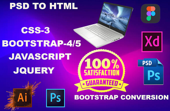 Convert psd,xd to html,css,bootstrap,website with responsive by Designer_reedoy | Fiverr