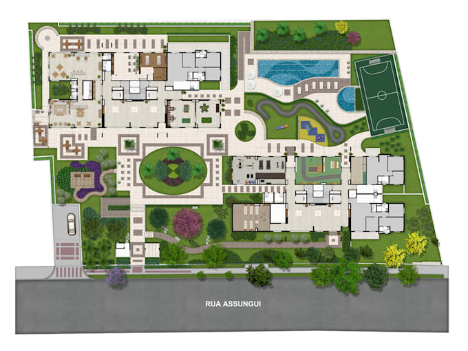 Create architectural ilustrated master plan by Yourside3d | Fiverr