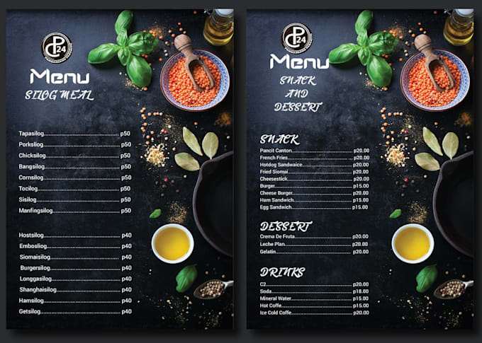Design catchy restaurant menu, flyer, price list, checklist or ...