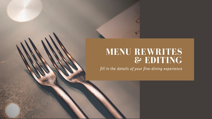 Edit or rewrite your menu content by Poliascreative | Fiverr