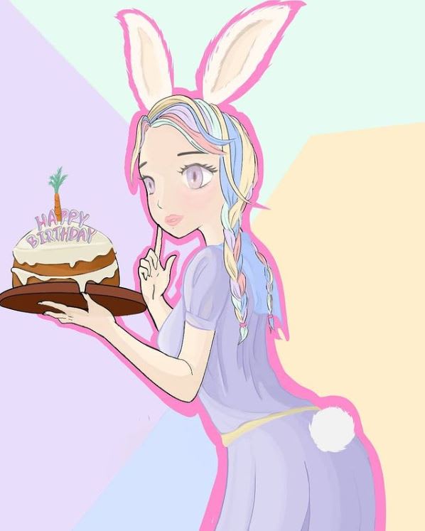 Draw a simple, funky birthday digital illustration by Keito_kat | Fiverr