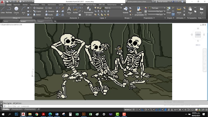 Pixel art on autocad by Cad8bits | Fiverr