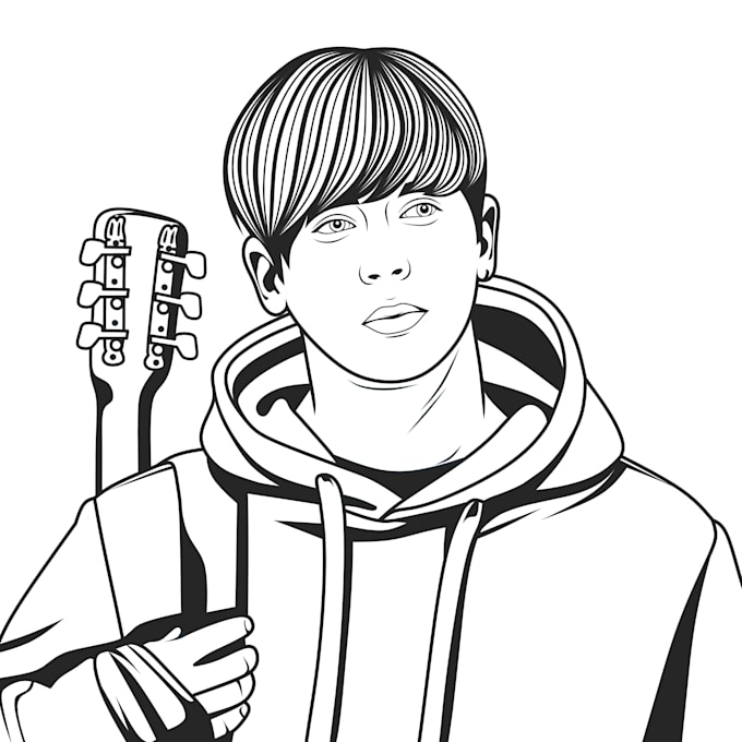 Draw awesome line art vector from your photo by Rizzvct | Fiverr