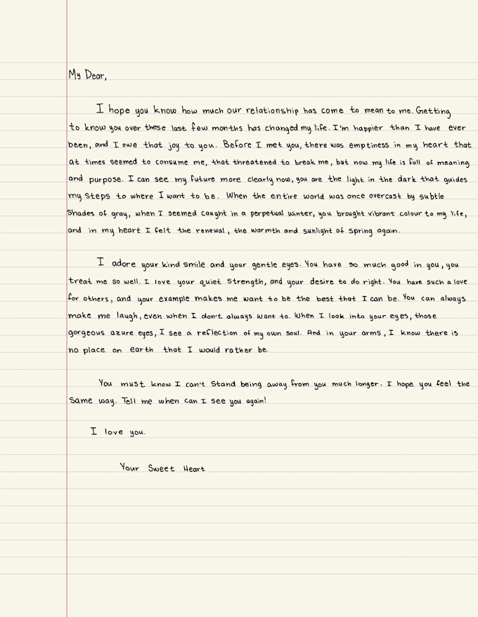 Write a digital handwritten letter by Boredgrace | Fiverr