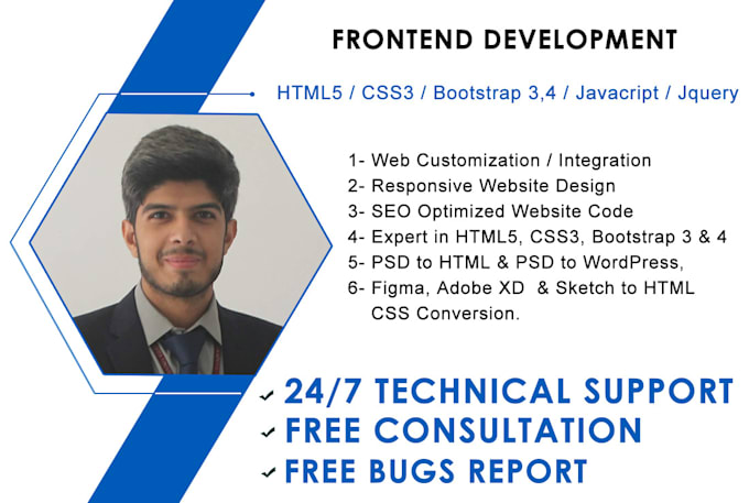 Do frontend development using html css bootstrap and javascript by ...