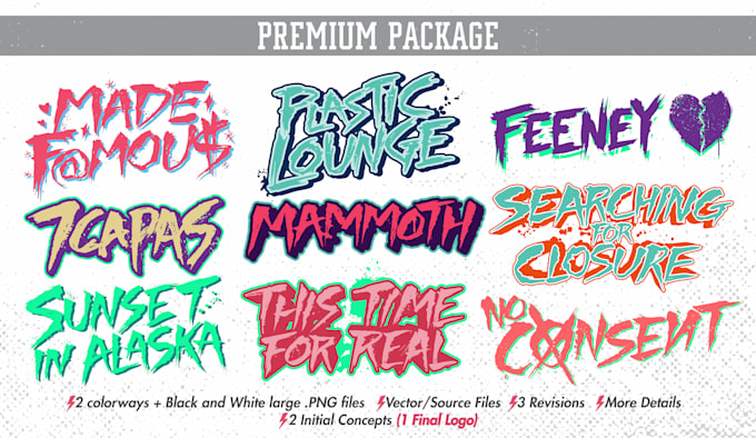 Hand drawn scene emo punk lettering logo by Ponypunx | Fiverr