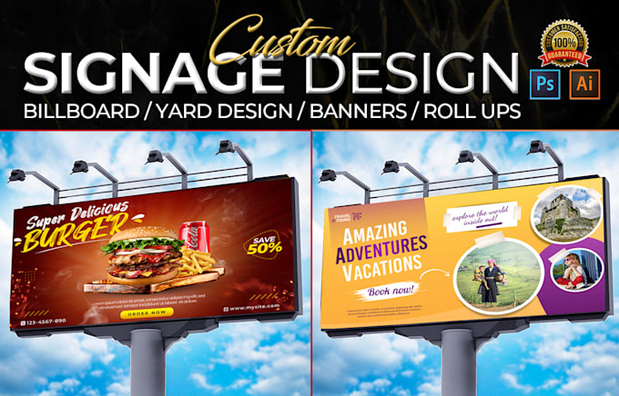 Design billboard, signage, sign board, or vinyl banner by Logofy | Fiverr