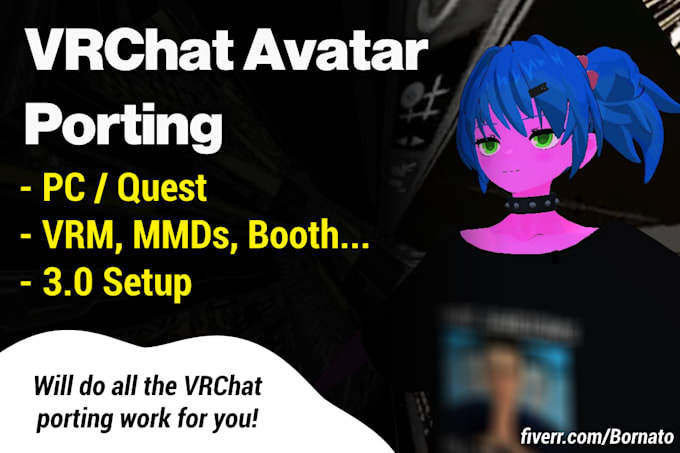Work on unity and blender for your vrchat avatar by Bornato | Fiverr