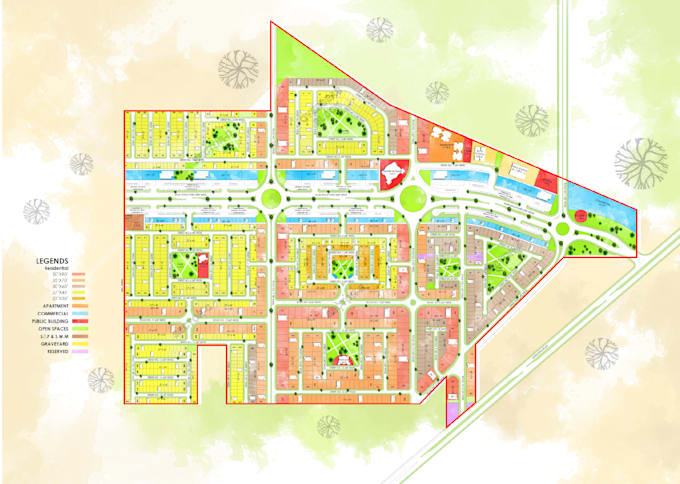 Render town site architectural plan for estate development by Plnr ...