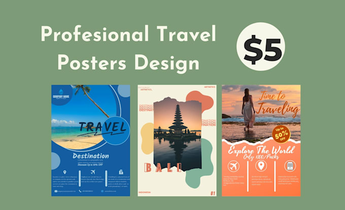 Design creative and stylish travel poster by Artnetics | Fiverr