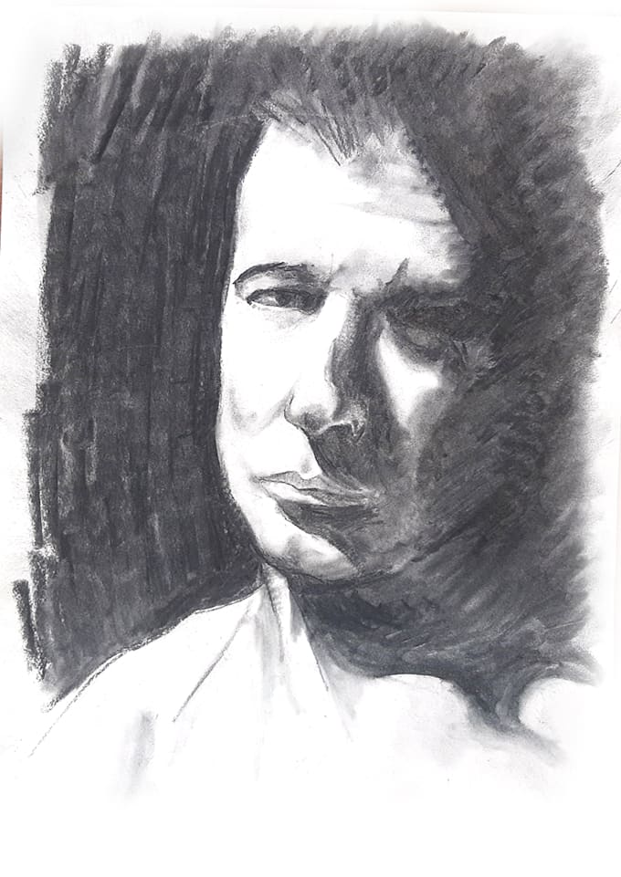 Comission high contrast charcoal drawing face portrait by Hhssda | Fiverr