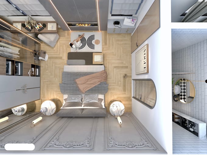 Create interior design proposal for the bedroom by Decoratork | Fiverr