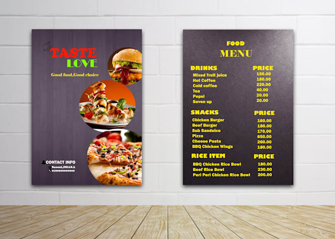 Create food menu card design,menu design,restaurant menu by Mowri97 ...