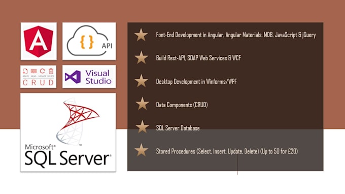 Bug fix, modify angular, mvc, net, sql, rest apis, stored procedure by ...