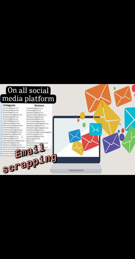 Provide email scraping services from all social media platform by ...