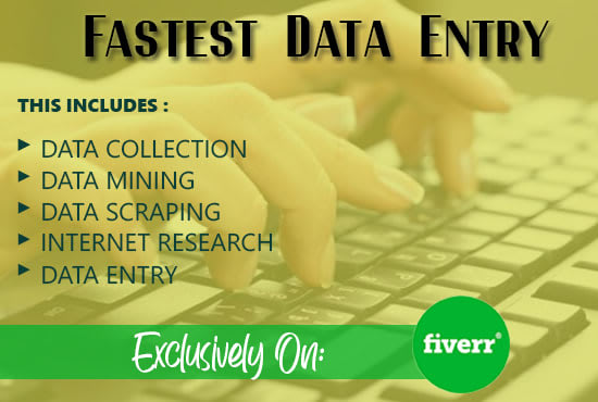 Do fastest data entry and typing work by Tahir1518 | Fiverr