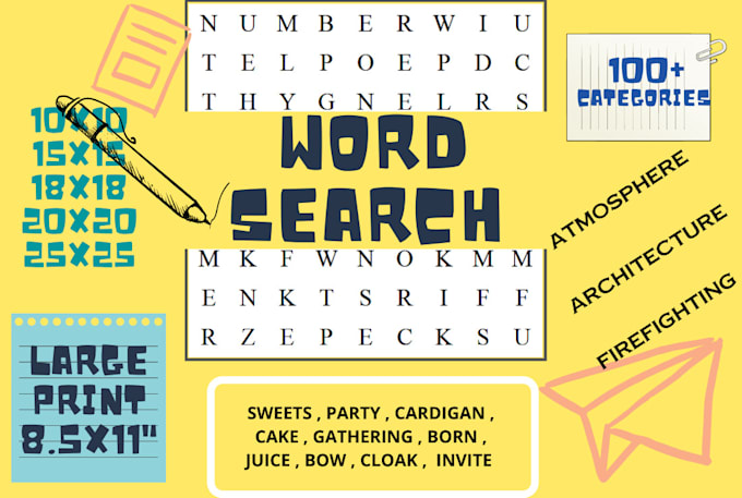 Create custom and unique word search puzzles with solutions by Amirabdo ...