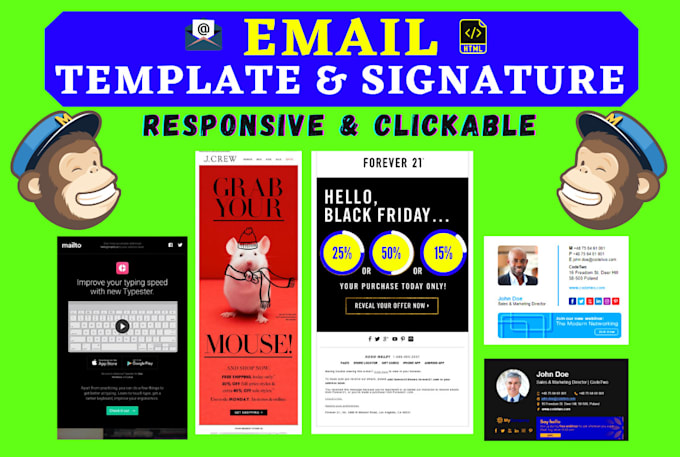 Create html clickable email signature and mailchimp responsive email ...