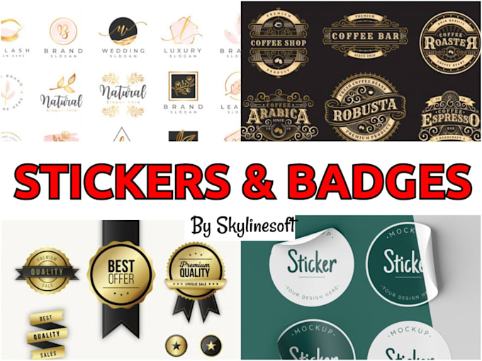 Design stickers, die cut, badge, logo, retro vintage by Skylinesoft ...