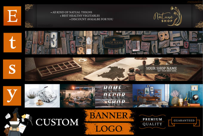 Make an attractive esty banner logo cover for esty shop by ...