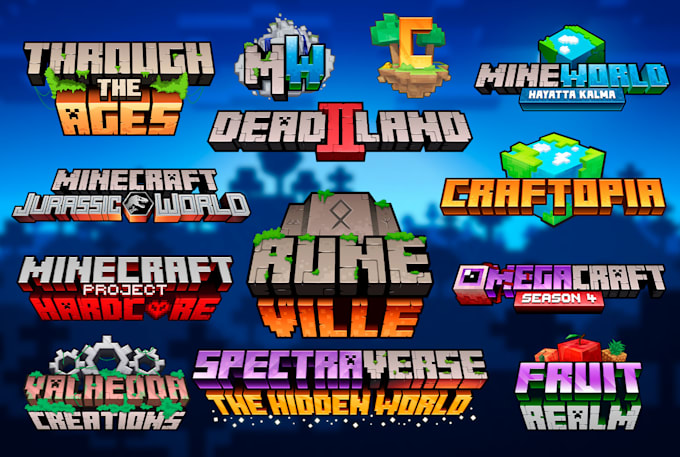 Create you a custom minecraft style logo by Vicentehermoso | Fiverr