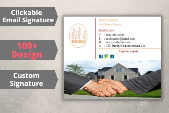 Design clickable html email signature and email templates with logo by ...