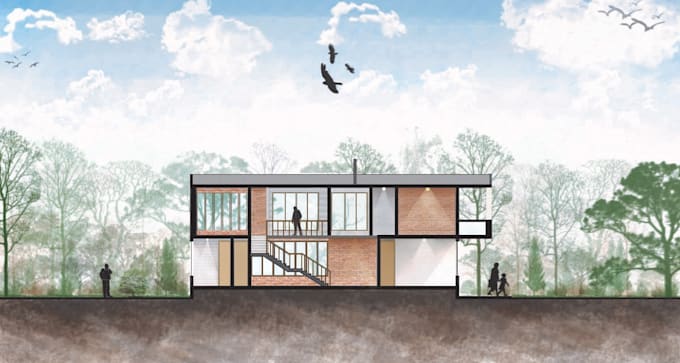 Render your floor plans, sections, elevations in photoshop by Ritu ...