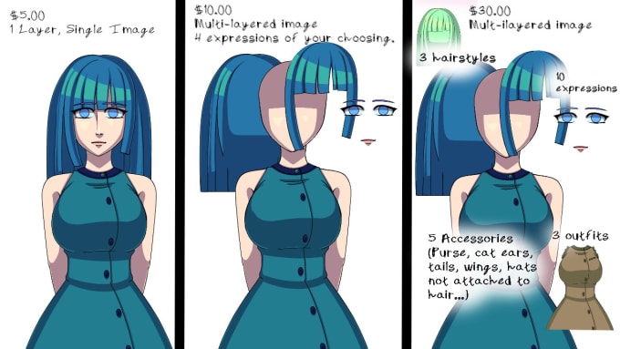 Draw visual novel characters by Ifcaudill | Fiverr Draw visual novel characters by Ifcaudill | Fiverr