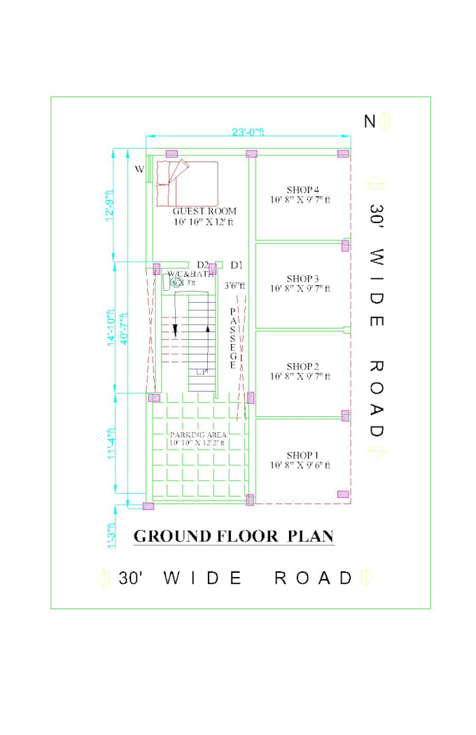 Draw architectural floor plan , cross section , elevation in autocadd ...