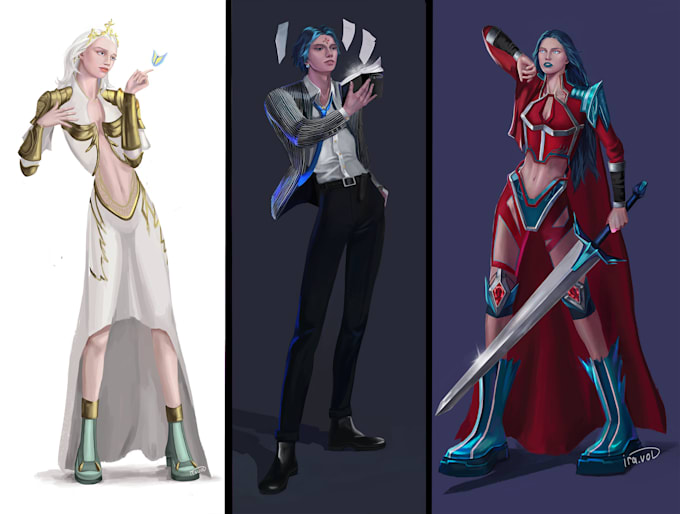 Draw a professional character design and concept art by Iravol_art | Fiverr