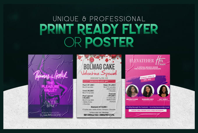Create a custom and print ready flyer or poster by Bmcdesign | Fiverr