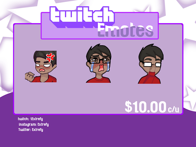 Do beautiful emotes for your channel by Extrefy | Fiverr