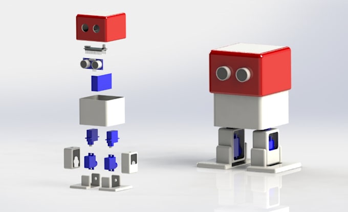 Create your cad 3d robot design and 3d print file using solidworks by ...