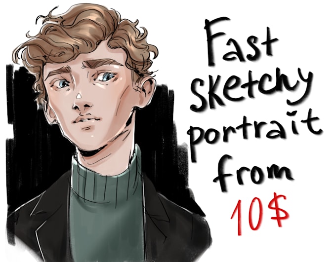 Draw expressive sketchy portrait from your photo by Sodarrr | Fiverr