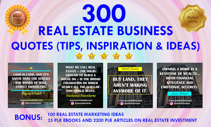 Design 300 real estate business quotes by Williamsok | Fiverr