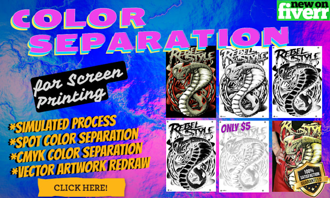 Do professional color separation for your screen printing by Maxisomer ...