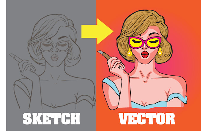 Convert your hand drawing 2 of sketch arts into vector art illustration ...