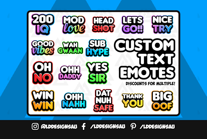 Create custom text emotes for twitch, discord or youtube by Lddesignsau ...