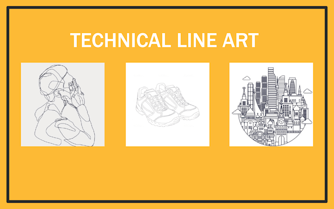 Technical line art or one line illustration by Salihasalman__ | Fiverr