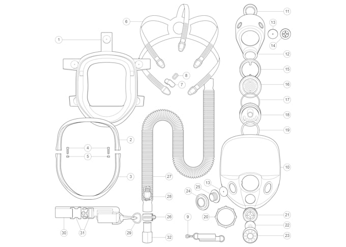 Do technical drawing with exploded view by Paul36156 | Fiverr