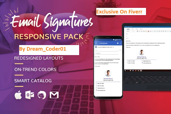 Design professional html email signature by Dream_coder01 | Fiverr
