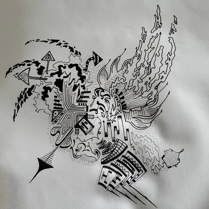 Freestyle draw an original piece with pens by Cliffordart | Fiverr