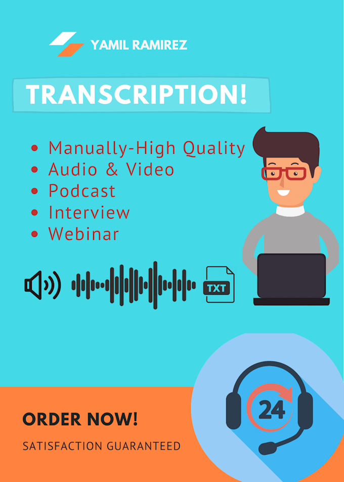 Accurately transcribe any audio file or video in english or spanish by ...