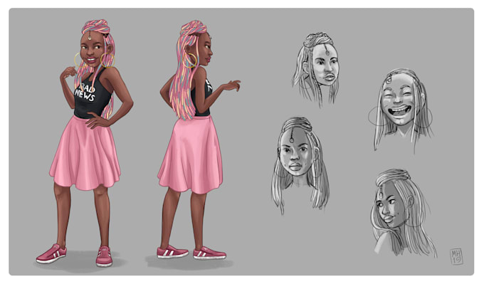 Draw your character sheet design or concept art, human or non human by ...